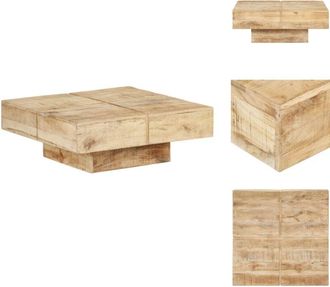 vidaXL Couchtisch 80x80x28 cm Massivholz Mango - Holz Couchtisch - Mangoholz Couchtisch - Wohnzimmerschreibtisch - Esszimmertisch - Sideboard