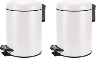 Kleine Wolke Kosmetikeimer One, Farbe: Wei&szlig;, Material: Edelstahl/PP, Gr&ouml;&szlig;e: Eimer 3 Liter (Packung mit 2)