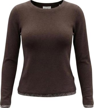Street One Femme, Tops, Brun, Taille: 46 FR T-Shirt &agrave; Manches Longues en Coton