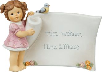 GOEBEL T&uuml;rschild Figur, Porzellan, bunt, 16.5 x 4.5 x 15 cm