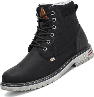 Mishansha Chaussure Homme Femme Hiver Bottines Hiver Fourrée Chaude Bottes de Neige Chaussures de Randonnée Noir Foncé,GR.45