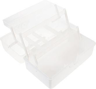 BESPORTBLE MUELODSIC Gro&szlig;e Mehrschichtige Aufbewahrungsbox mit Griff Staubdicht und Transparent Multifunktionaler Organizer f&uuml;r Medikamente Kosmetik und Haushalt