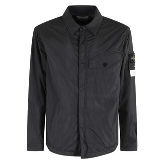 Stone Island Homme, Vestes, Noir, Taille: 2XL Crinkle Reps R-Ny Overshirt