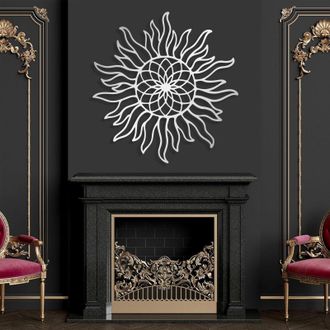 Generic Schwarze Metallspirale mit Sonnenmotiv, Boho-Wanddeko mit Heiliger Geometrie, Moderne Skulptur mit spiralf&ouml;rmiger Sonne f&uuml;r Wohnzimmer, Schlafzimmer, 