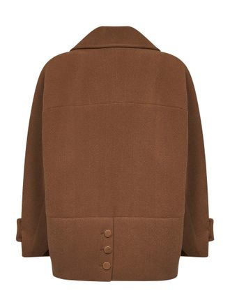 Chlo&eacute; Womens Short Wool Coat Dusty Camel Virgin