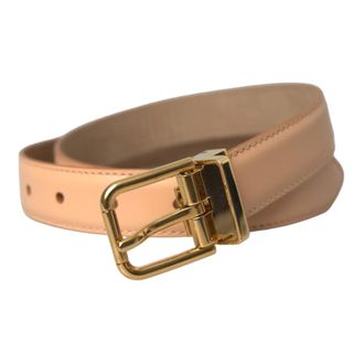Dolce & Gabbana Logo Schnalle Lederg&uuml;rtel - - Accessories - Damen - Beige - ONE SIZE