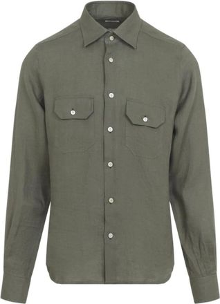 Kiton Homme, Chemises, Vert, Taille: 3XL Ucwmh0969009000 Chemise &agrave; poche poitrine