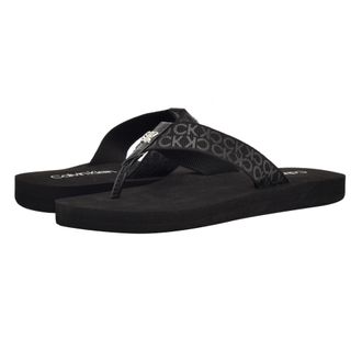 Calvin Klein Damen Caluha Flipflop, Black Logo 001, 37 EU
