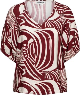 &Co Woman Amelie Weave Top - - Blouses & Shirts - Damen - Rot - 2XL