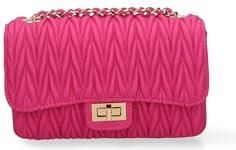 Gave Lux Sac à bandoulière pour femme en cuir véritable Made in Italy 23x14x7 cm, fuchsia, Taille unique