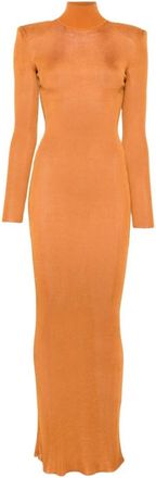 Self Portrait Femme, Robes, Beige, Taille: 36 FR Robe Maxi en Maille Viscose