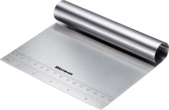 Westmark Teigkarte mit Skala - Hochwertiger Teigspachtel zum einfachen Schneiden und Streichen von Teig, Fondant, Cremes oder Ganache - Rostfreier Edelstahl