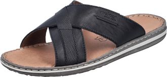 Rieker Pantolette RIEKER, Herren, Gr. 40, schwarz, Leder, unifarben, Schuhe Pantolette, Sommerschuh, Strandschuh, Schlappen, Hausschuh mit Label, Topseller