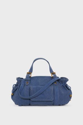 Gerard Darel Sac &agrave; main en toile lav&eacute;e - 18H - Outremer