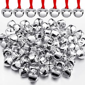 Syhood Weihnachtsglocken, Weihnachtsglocken, 3,8 cm, Weihnachtsmann-Schlitten, 3,8 cm, Weihnachtsbaumschmuck, Weihnachtsgeschenk, Gastgeschenke, Strumpffülle