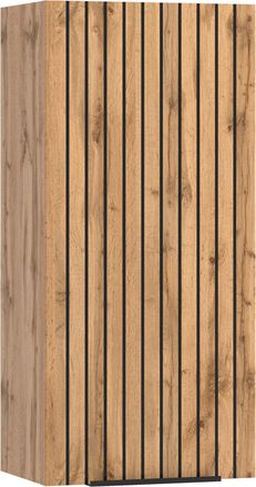 Held Hängeschrank, Schwarz, Eiche Wotan, Holzwerkstoff, 30x64x20 cm, hängend, Badezimmer, Badezimmerschränke, Hängeschränke