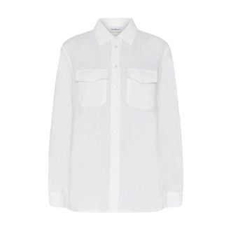 Marella Leinen Utility Hemd - - Blouses & Shirts - Damen - Wei&szlig; - XL