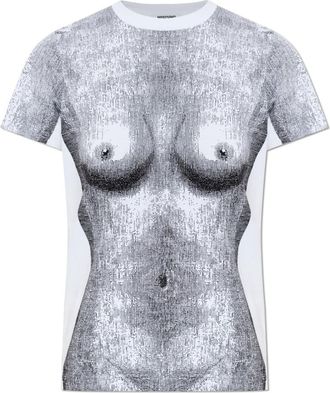 Moschino Femme, Tops, Gris, Taille: 38 FR T-Shirt Imprim&eacute;