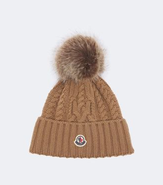 Moncler Bonnet en laine et cachemire &agrave; logo