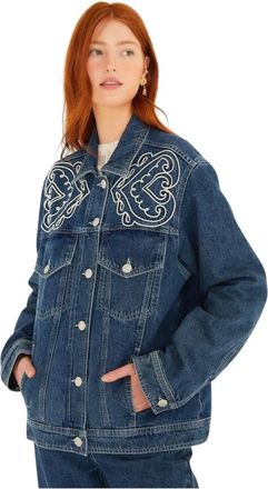 Farm Rio Farm Rio, Femme, Vestes, Bleu, Taille: 40 FR Basic Cornely Denim Jacket