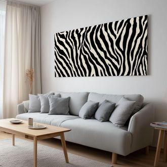Generic Leinwand Bilder Bild auf Leinwand Minimalistisch Welle Zebra MusterPoster Hochwertige Wandbilder f&uuml;r Wohnzimmer Schlafzimmer Heimb&uuml;ro Restaurant Wandd