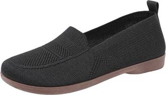 Generic Chaussures plates pour femme - Respirantes - Chaussures &agrave; enfiler - D&eacute;contract&eacute;es - Coussin orthop&eacute;dique - Chaussures de loisirs - En maille - Slip On