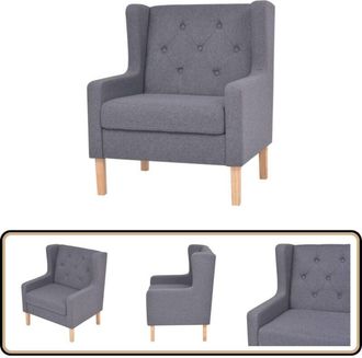 vidaXL Sessel Grau Stoff - Bequemer Sessel - Grau - Lesesessel - Fernsehsessel - Polstersessel