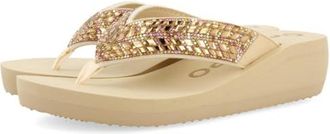 Gioseppo SANDALES BEIGES AVEC SEMELLE COMPENSÉE ET ORNEMENTS DE STRASS POUR FEMME DEVICES