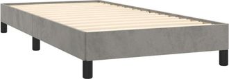 vidaXL Cadre de lit Gris clair 90x190 cm Velours