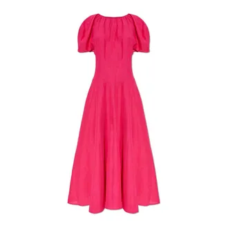 Tory Burch Femme, Robes, Rose, Taille: 34 FR Robe en Lin à Manches Ballon