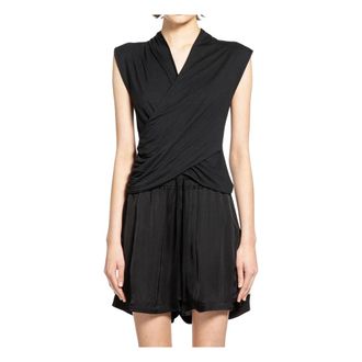 Thom Krom Wrapped Silk Mix Top - - Tops - Damen - Schwarzk - S
