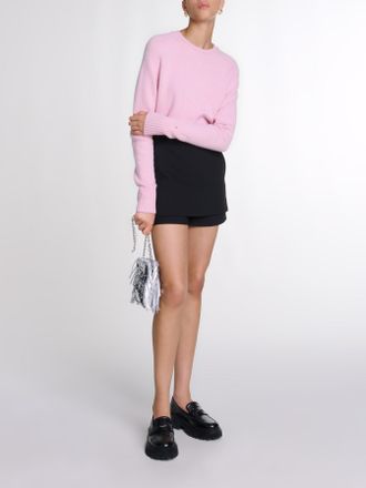 Maje Short Jupe En Cr&ecirc;pe - Noir - Taille 40 - Maje