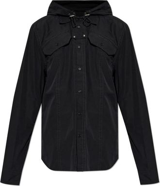 Off-white Homme, Chemises, Noir, Taille: S Chemise &agrave; capuche amovible