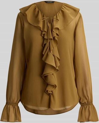 Lauren Ralph Lauren Regular Fit Bluse mit R&uuml;schenkragen
