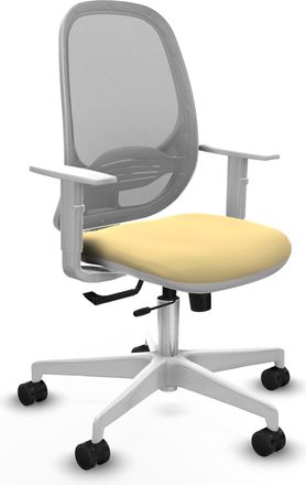 Piqueras y Crespo Arbeitsstuhl mit zylindrischen Armlehnen, h&ouml;henverstellbare Lendenwirbelst&uuml;tze, ausgestattet mit Syncro/Traslack und Schneidschaum, mit Rollen von 65 