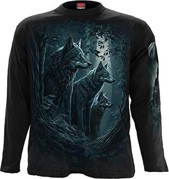 Spiral Forest Guardians Homme T-shirt manches longues noir L 100% Coton Regular/Coupe standard