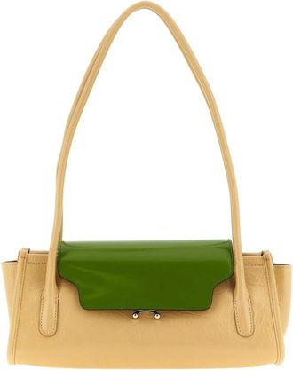 Marni Sac bandouli&egrave;re en cuir avec rabat contrastant - Femme - Sacs - Multicolore - Taille: ONE Size