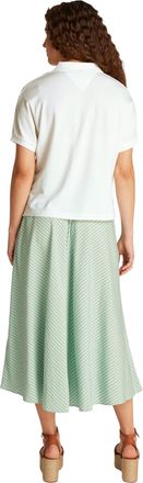 Tommy Hilfiger Damen Poloshirt Kurzarm Lyocell Relaxed ohne Knopfleiste, Weiß (Ecru), XL