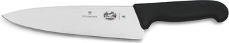 Victorinox by Swiss Army Fibrox Kochmesser, Breites Universalmesser f&uuml;r Fleisch, Fisch, Gem&uuml;se und Kr&auml;uter, 20 cm, Gerade Klinge, Scharf, Rostfreier Stahl, Schwarz