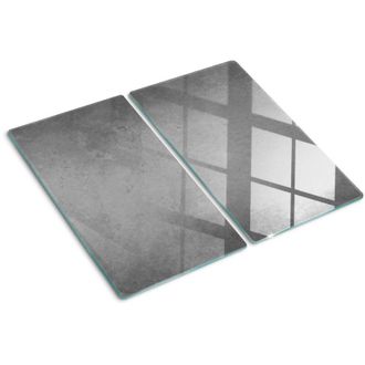 Tulup Tulup - Planche de cuisine, couvre plaque, verre planche d&eacute;couper, verre tremp&eacute; - 2 x 30 x 52 cm - B&eacute;ton