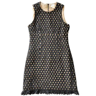 Michael Kors black linen guipure sleeveless dress Size XS