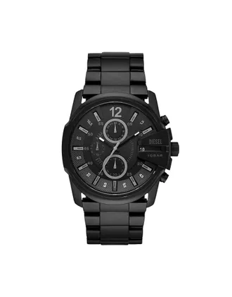 Diesel Master Chief Chronograph DZ4180 - Herrenuhr aus Edelstahl in Schwarz mit drei Zeigern
