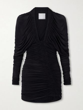 CHRISTOPHER ESBER Orion Minikleid Aus Gerafftem Stretch-jersey - Schwarz