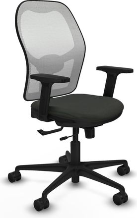 Piqueras y Crespo Schwarzer B&uuml;rostuhl mit 2D-Armen, h&ouml;henverstellbare Lendenwirbelst&uuml;tze, ausgestattet mit Syncro/Traslack und injiziertem Schaum. Mit Rollen von 65 mm 