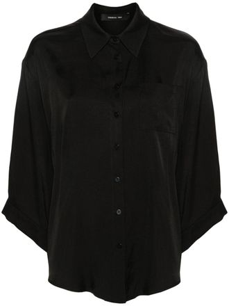 Federica Tosi Twill-Hemd mit Falten - Schwarz