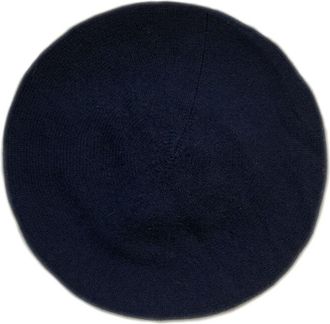 Pringle Of Scotland Baskenm&uuml;tze aus Kaschmir mit L&ouml;wenstickerei - Blau