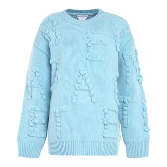 Bottega Veneta Woll-Crewneck-Pullover - - Knitwear - Damen - Blau - S