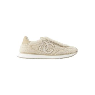 Dolce & Gabbana Baskets en peau de mouton DG Cushion - Femme - Chaussures - Beige - Taille: 36 EU