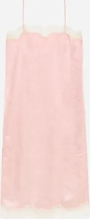 Arket Slipkleid Mit Spitze -Rosa