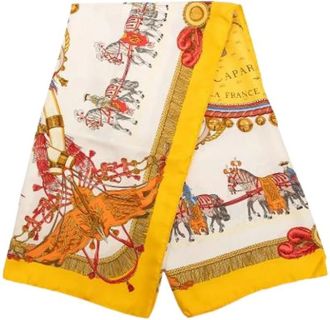 Herm&egrave;s Pre-owned Caparacons De La France Et De L Inde Scarf - Femme - Pre-owned - Jaune - Taille: ONE Size